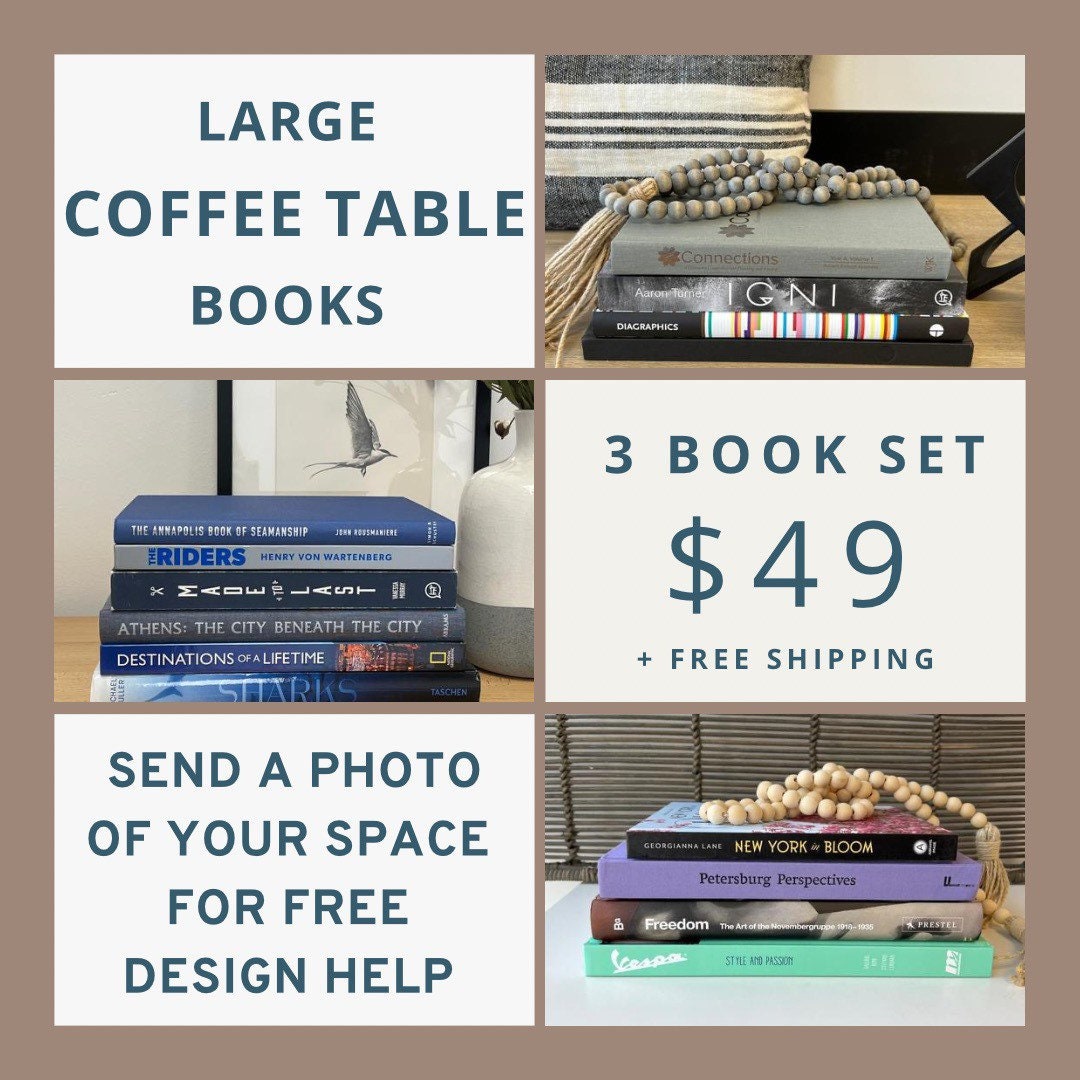 Coffee Table 3 Book Set | Choose Your Colors | Oversized Books | Entry ...