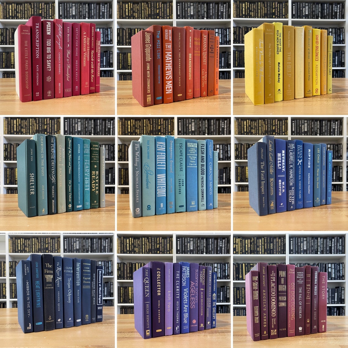 Real Books by Color™ Choose Your Colors Office Home | Etsy