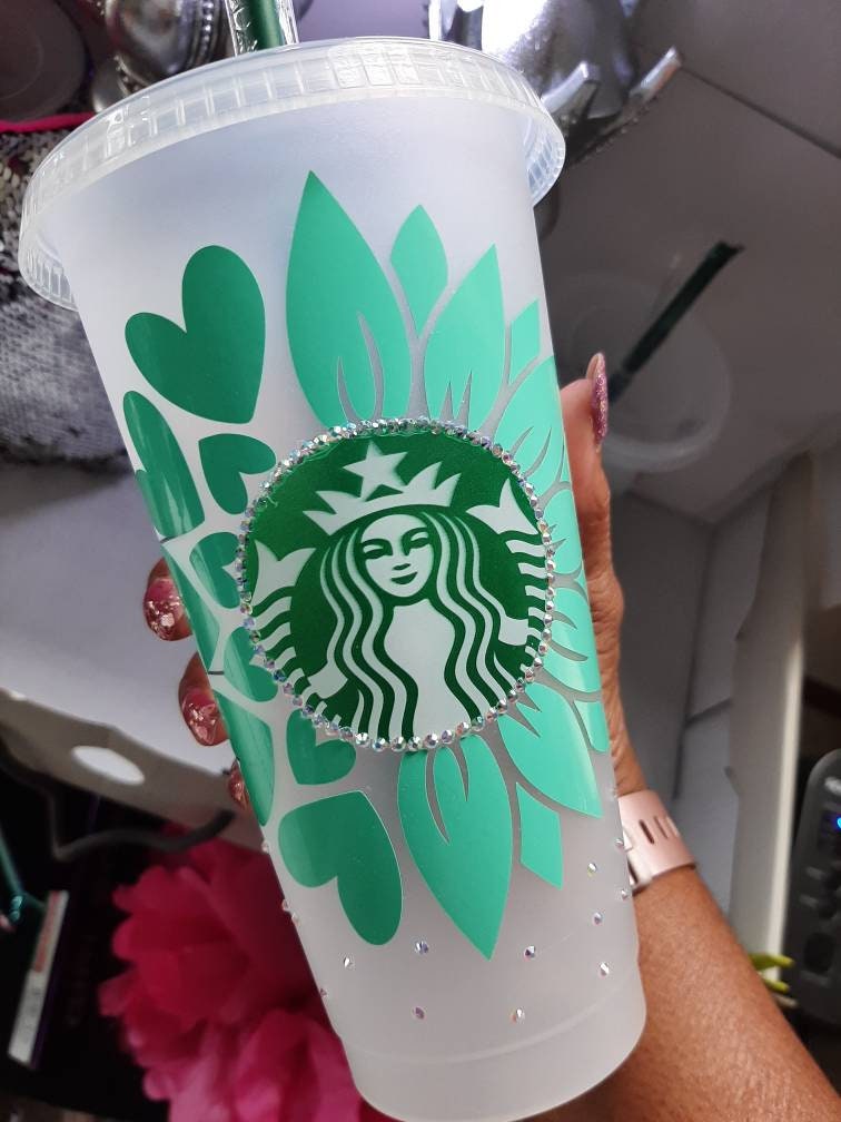 Starbucks Frosted Reusable Heart/Flower Cold Cup | Etsy
