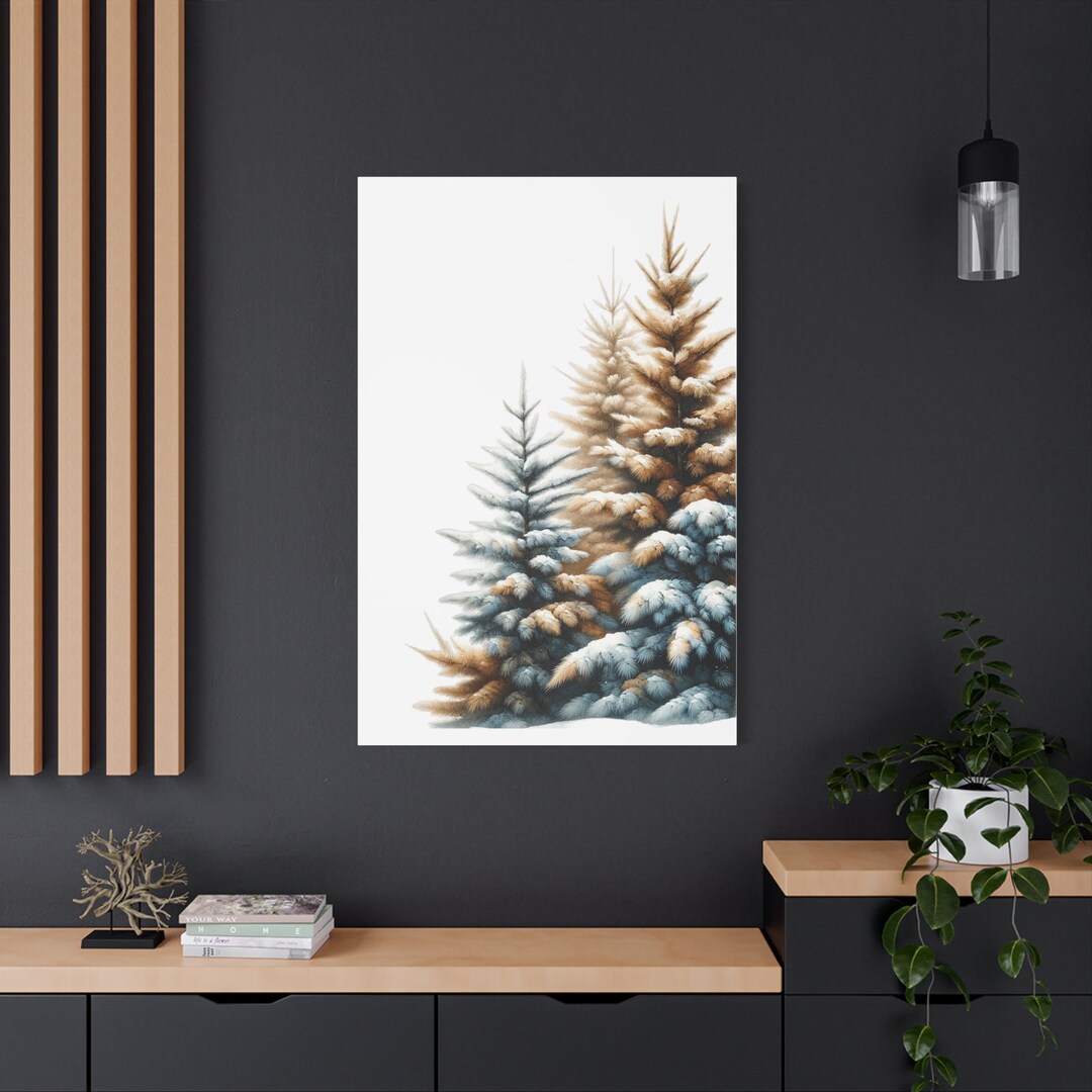 Winter Trees Scene Matte Canvas, Stretched, 1.25 - Etsy