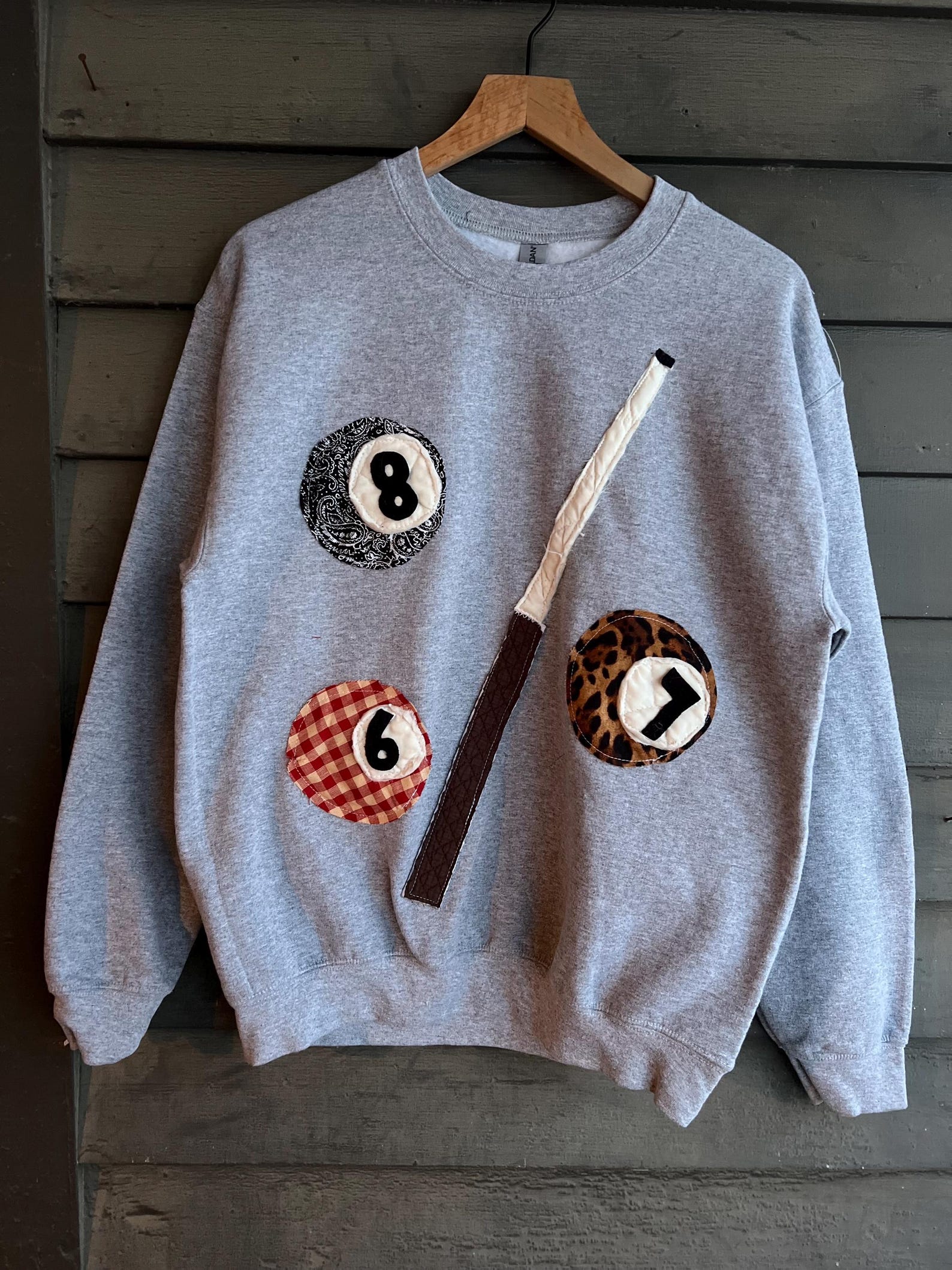 Pool/billards One of a Kind Reworked Vintage Sweatshirt Patchwork - Etsy