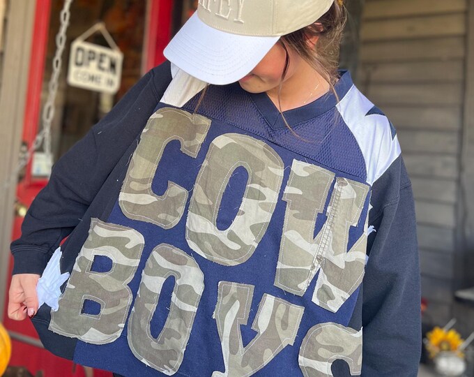 Dallas Cow*boys Patchwork Crewneck Sweatshirt Vintage One of a Kind ...