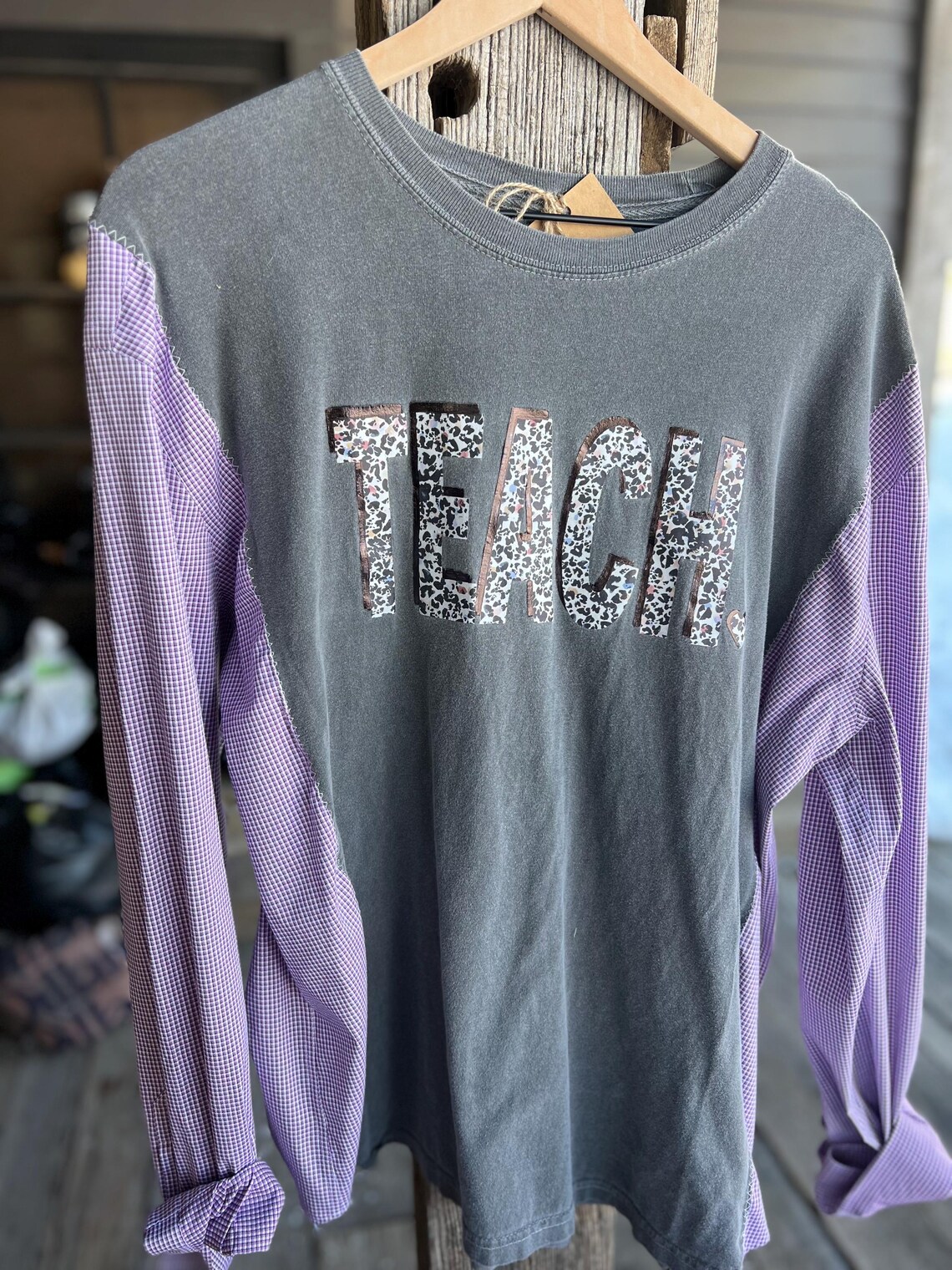 Teacher Reworked Upcycled Flannel Shirt Top XL - Etsy