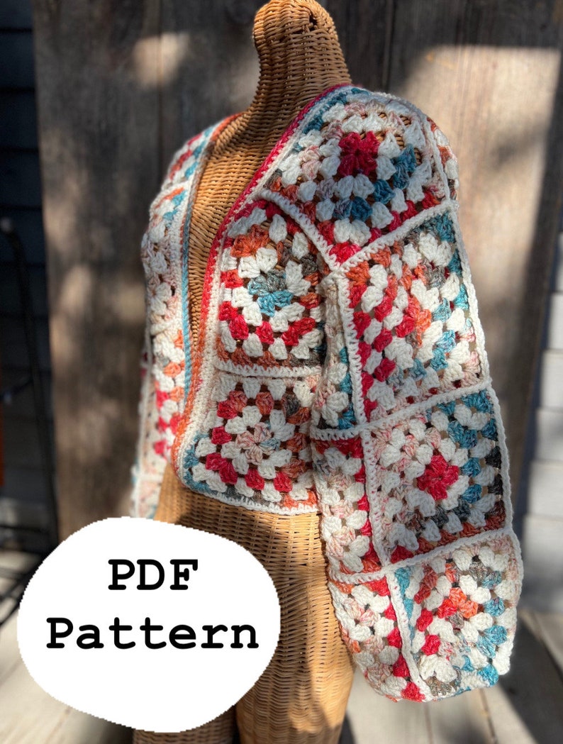 Crochet Granny Square Cardigan PATTERN - Etsy