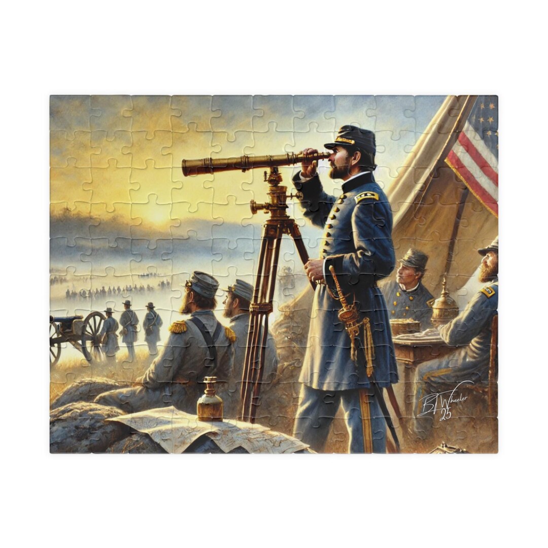 Civil War Jigsaw Puzzle - Command Decisions at Dawn Watercolor Art ...