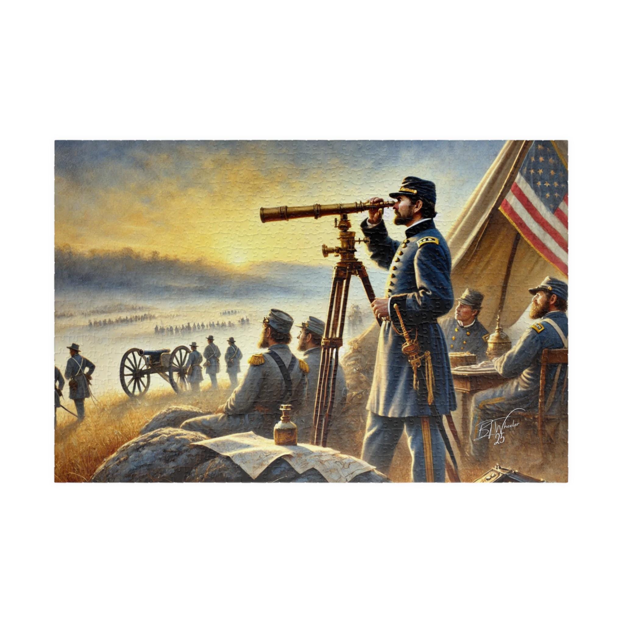 Civil War Jigsaw Puzzle - Command Decisions at Dawn Watercolor Art ...