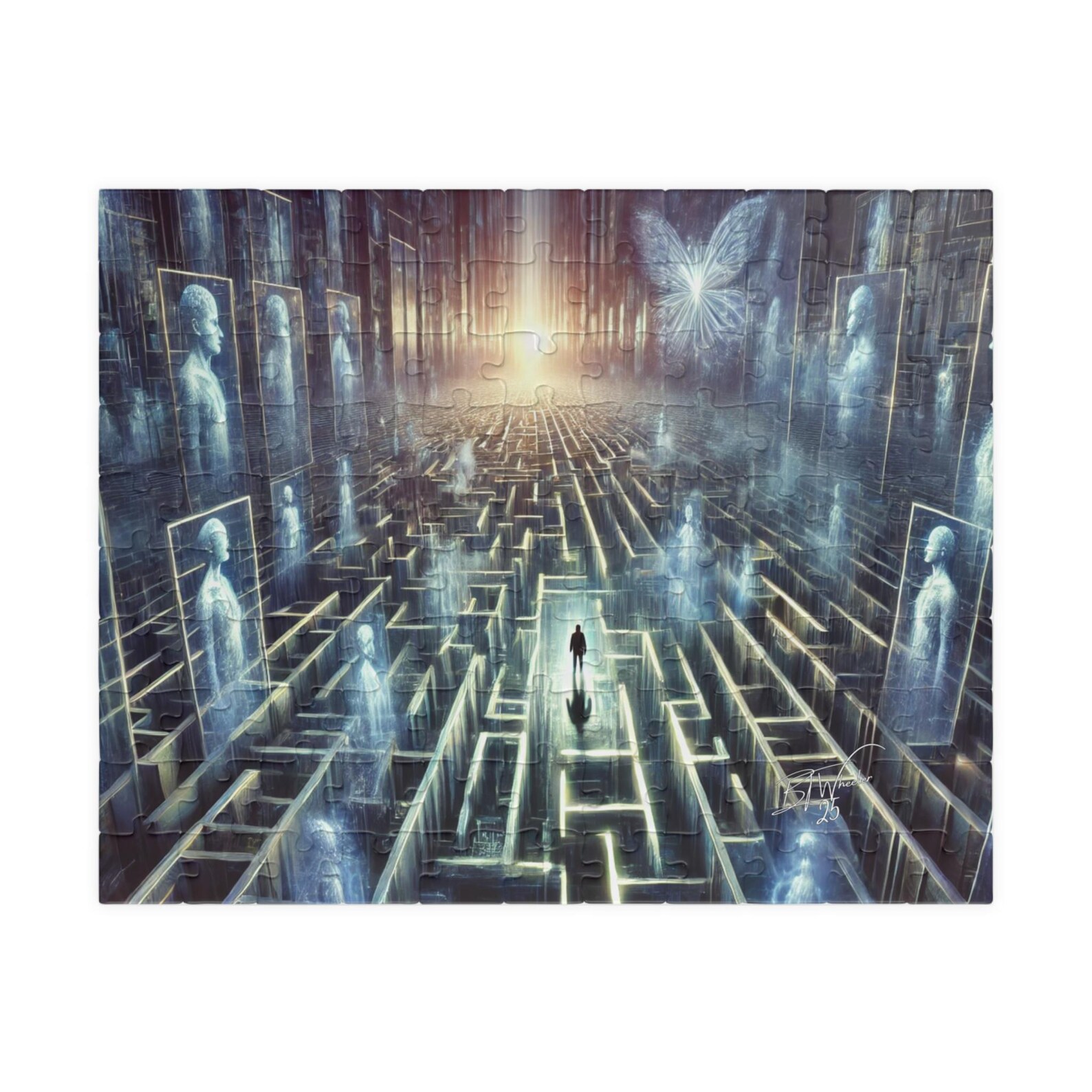 The Maze of Echoes Jigsaw Puzzle - Surreal Labyrinth of Reflections - Etsy