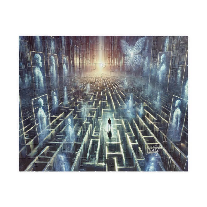 The Maze of Echoes Jigsaw Puzzle - Surreal Labyrinth of Reflections - Etsy
