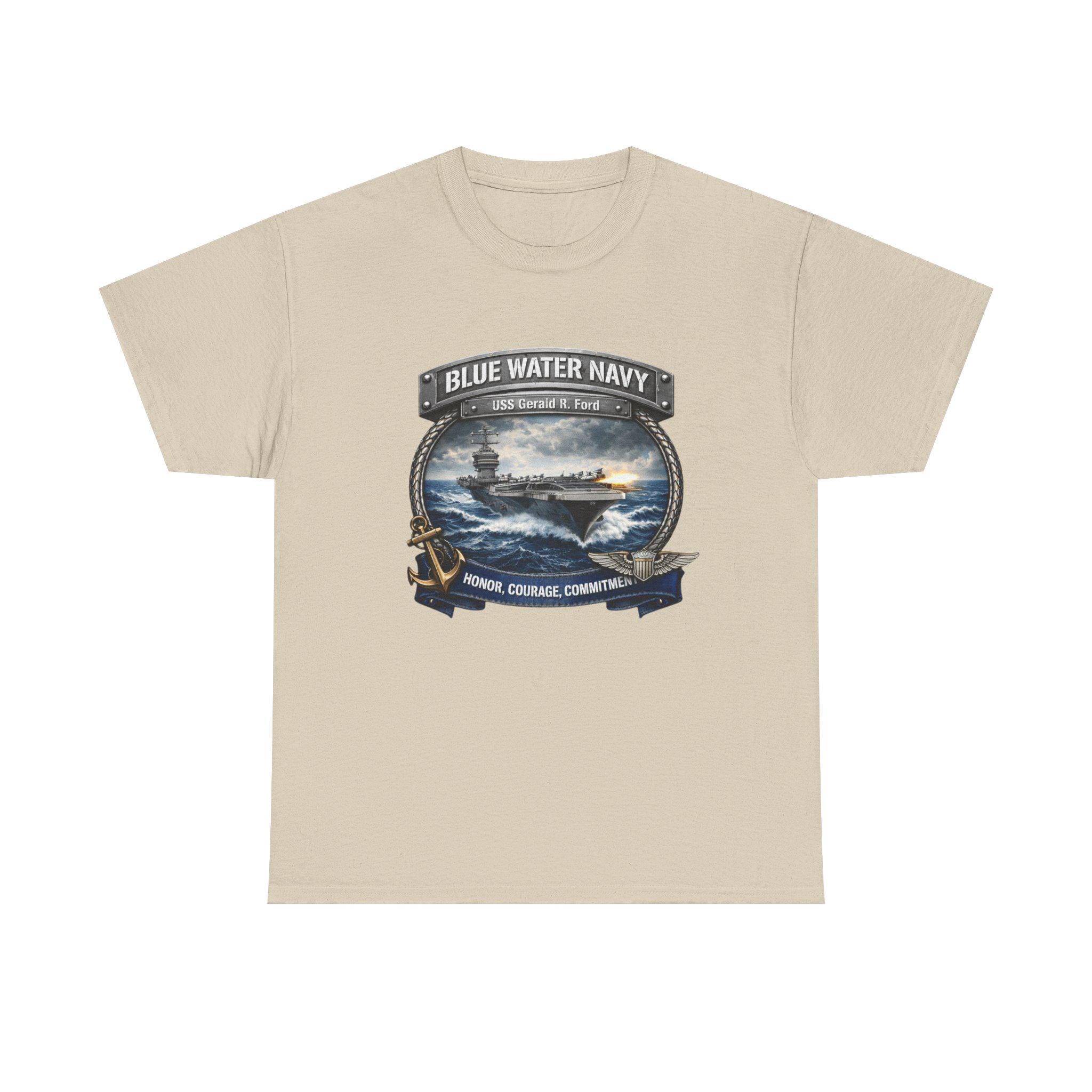 Blue Water Navy USS Gerald R. Ford Tee - Honor, Courage, Commitment - Etsy