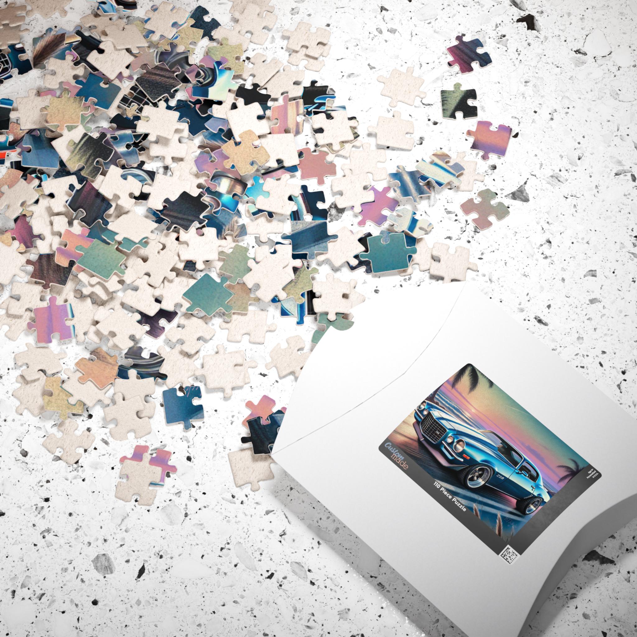 Puzzle, 1970 Chevrolet Camaro Z28 Hotrod Pastel Artwork, Metallic Blue ...