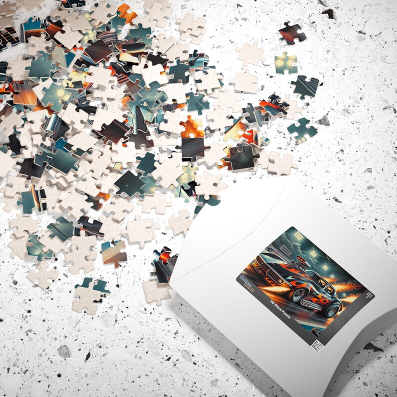 Puzzle, 1970 Chevrolet Corvette C3 Hotrod Drag Racing Scene, Flames ...