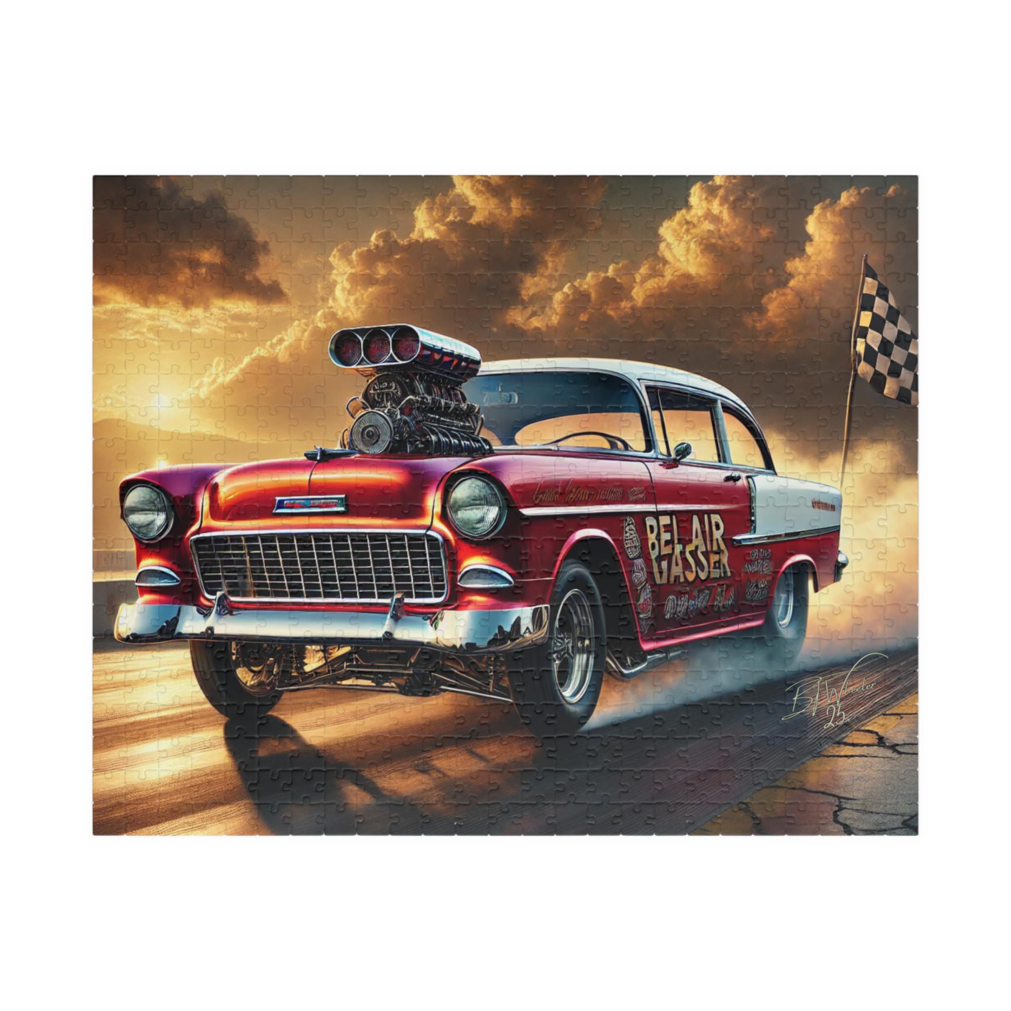 Dragstrip Thunder 1955 Chevrolet Bel Air Gasser Jigsaw Puzzle - Classic ...