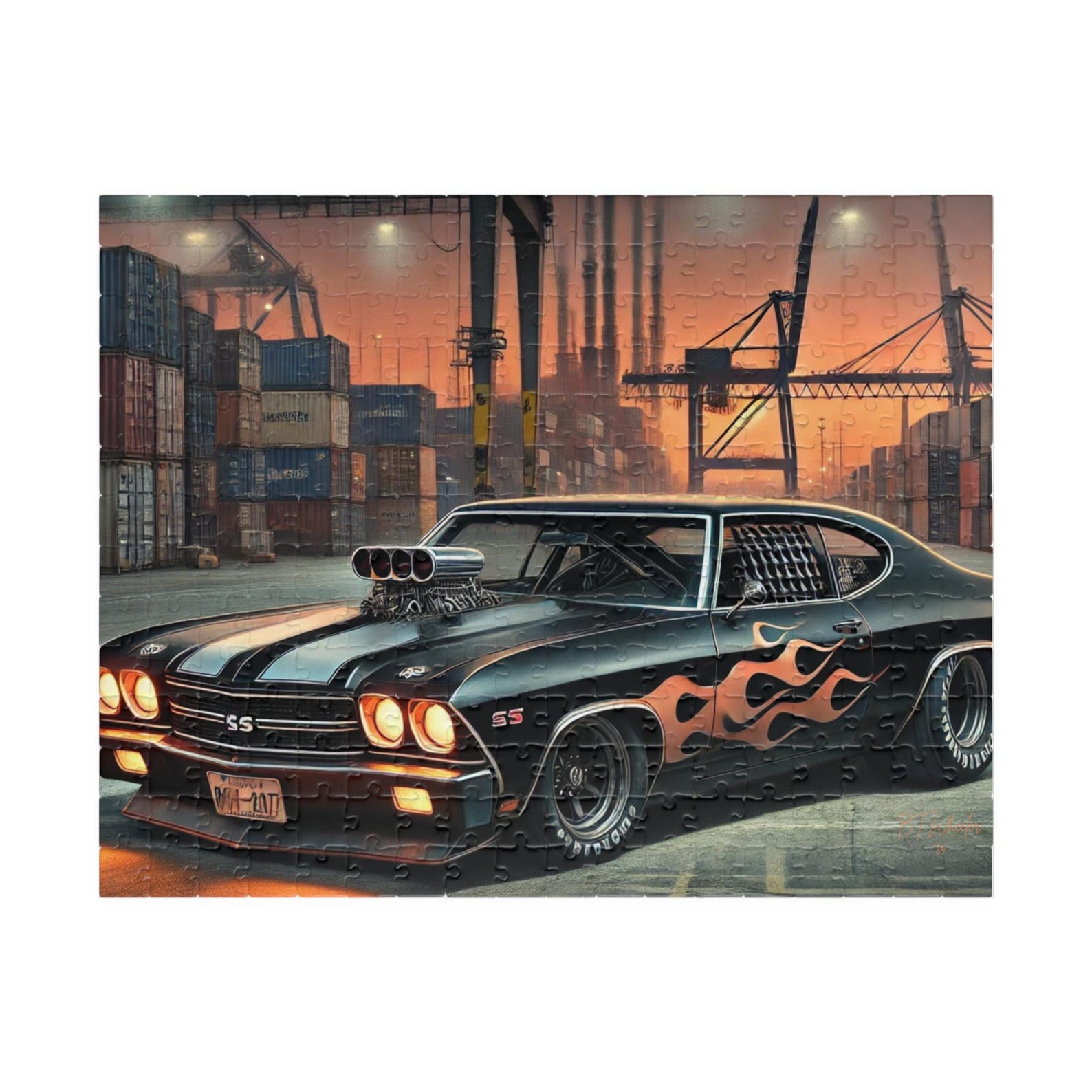 Puzzle - 1969 Chevrolet Chevelle SS Hotrod Artwork - Automotive Jigsaw ...