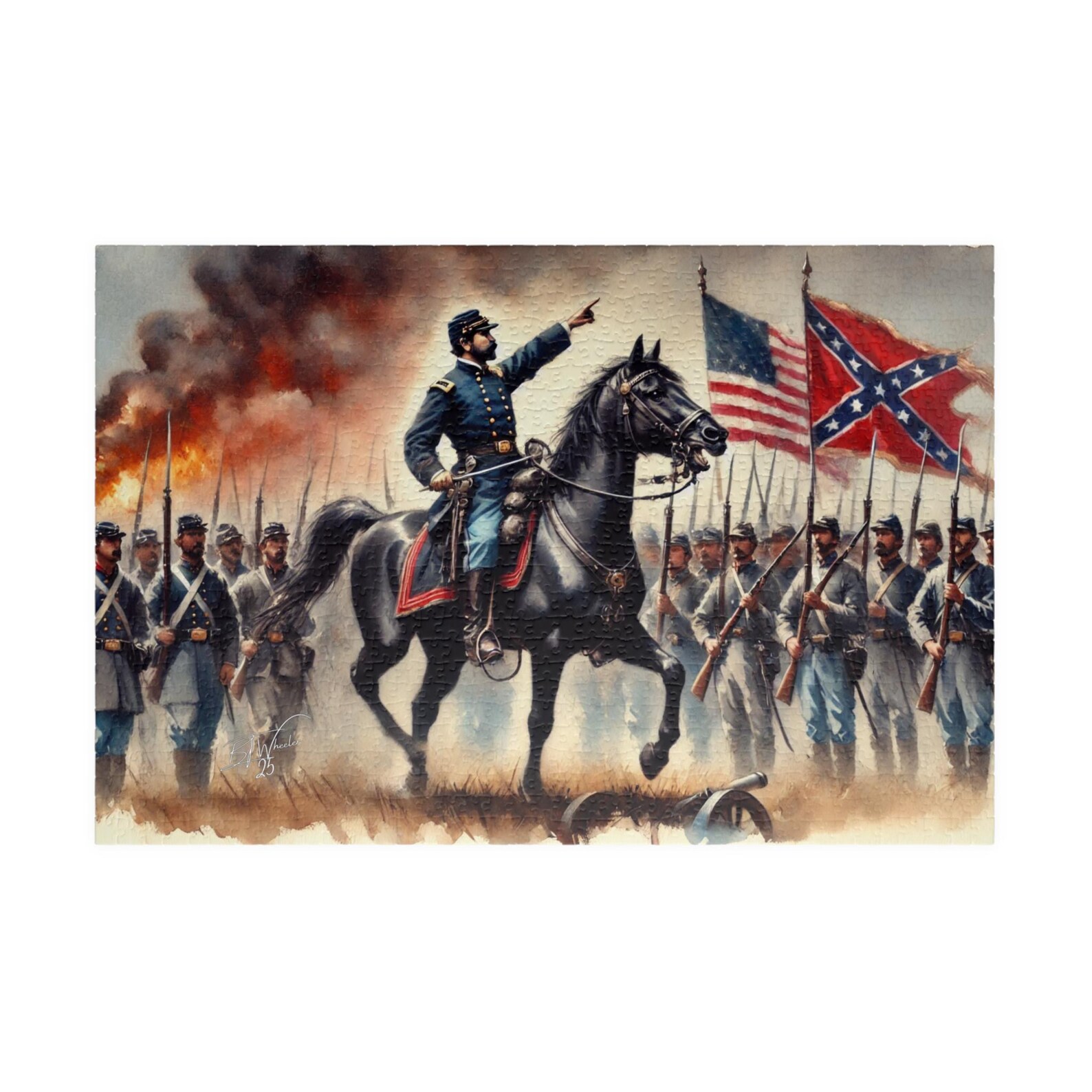 Civil War Jigsaw Puzzle - Rallying the Troops Watercolor Art, Union ...