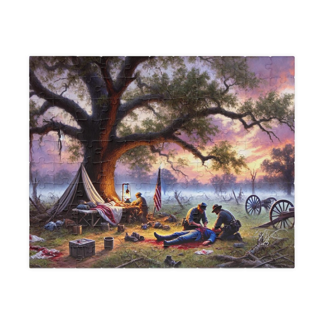 Civil War Jigsaw Puzzle - Quiet After the Battle Watercolor Art ...