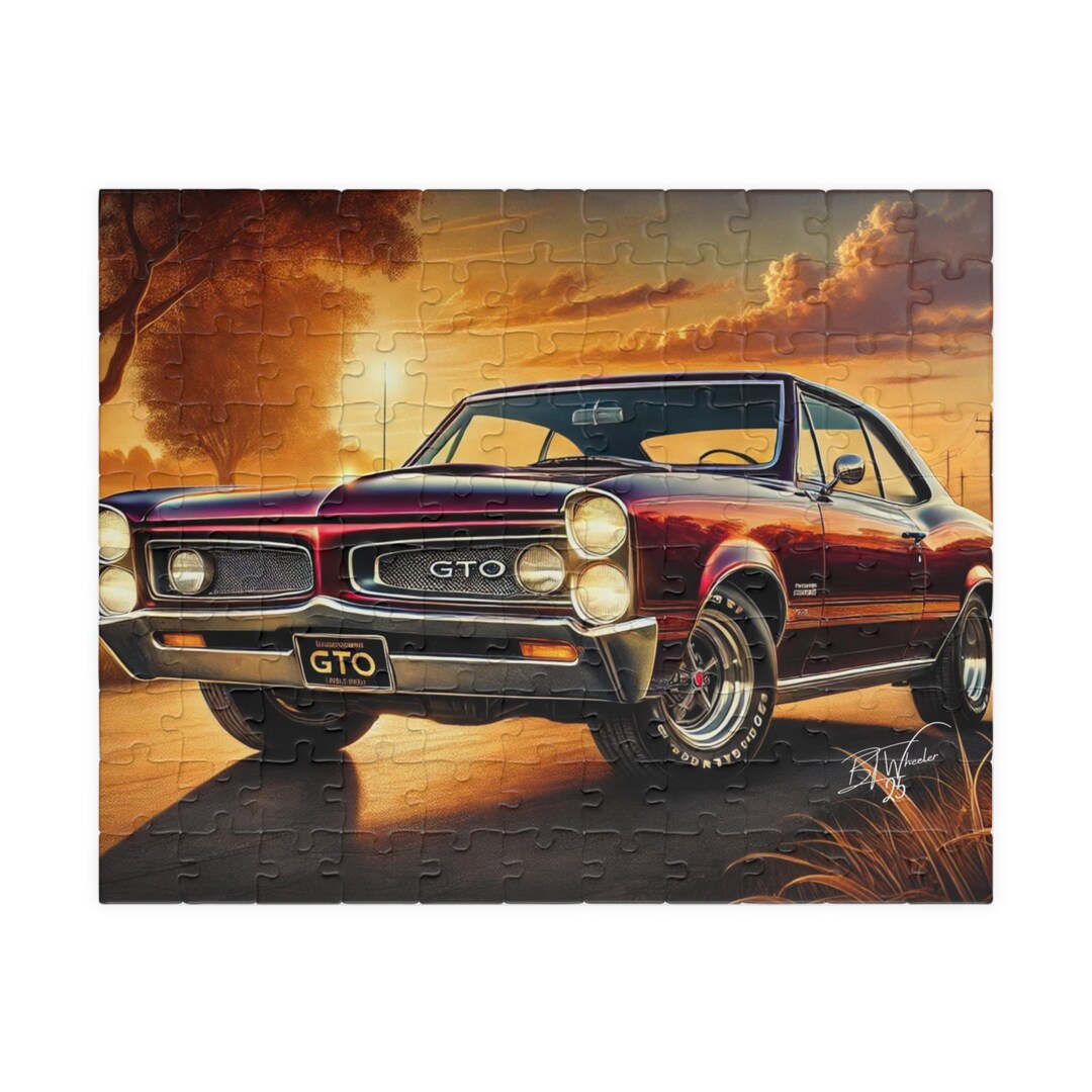 1967 Pontiac GTO in Metallic Maroon Finish, Tranquil Countryside Sunset ...