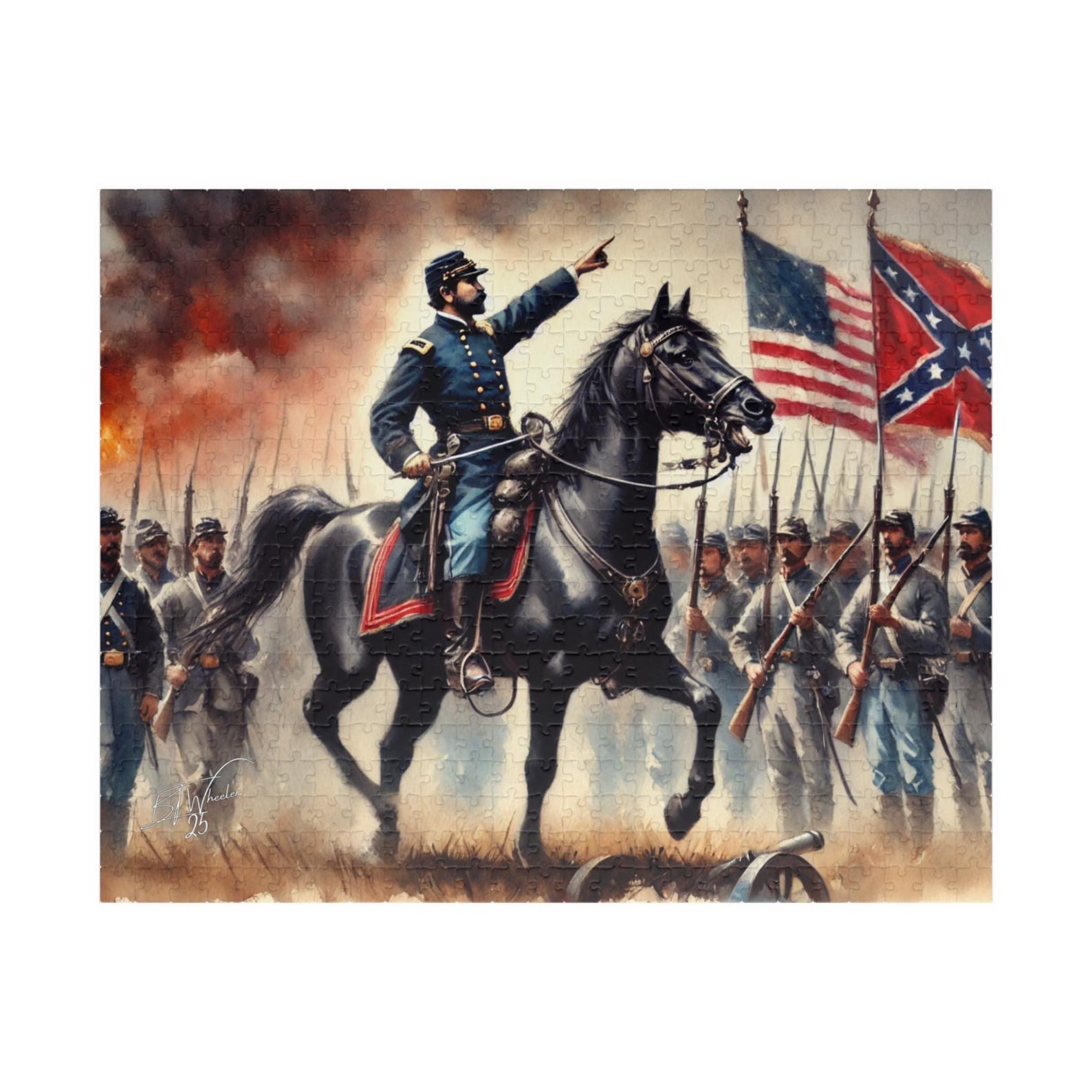 Civil War Jigsaw Puzzle - Rallying the Troops Watercolor Art, Union ...
