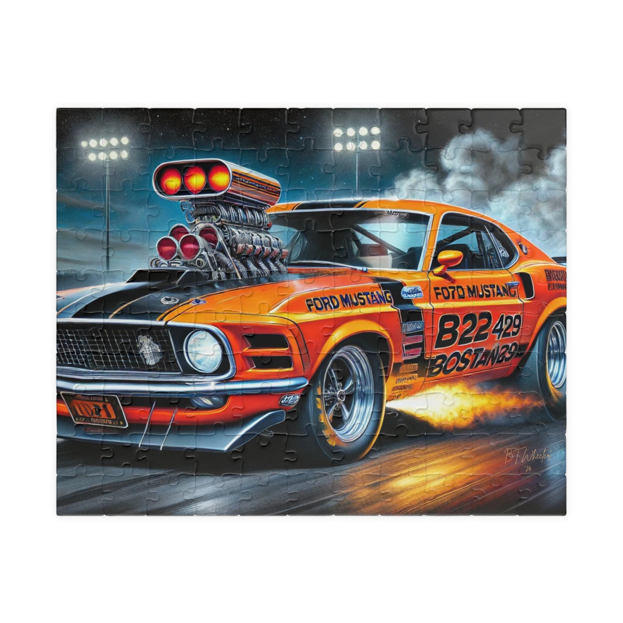 Puzzle, Hotrod Drag Race 1970 Mustang Boss 429, Muscle Car Jigsaw Game ...