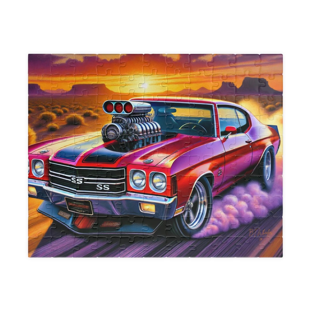 Jigsaw Puzzle, 1970 Chevrolet Chevelle SS Hotrod Artwork, Vintage Car ...