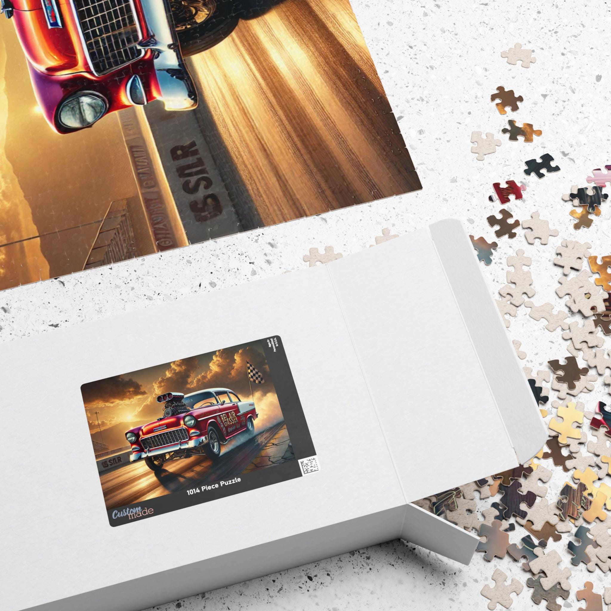 Dragstrip Thunder 1955 Chevrolet Bel Air Gasser Jigsaw Puzzle - Classic ...