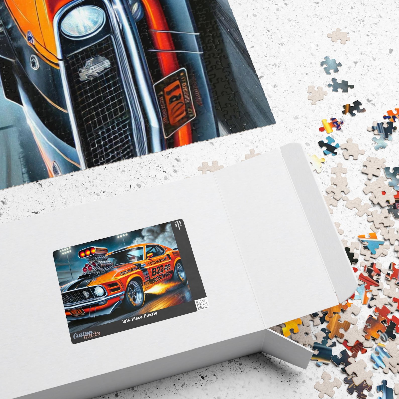 Puzzle, Hotrod Drag Race 1970 Mustang Boss 429, Muscle Car Jigsaw Game ...