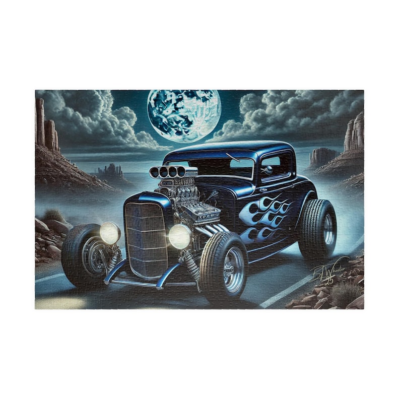Midnight Menace 1934 Ford Coupe Hot Rod Jigsaw Puzzle - Classic Custom ...