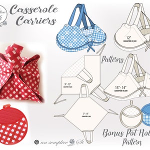 Casserole Carrier Patterns , Pattern Bundle Casserole Carriers , Pie ...