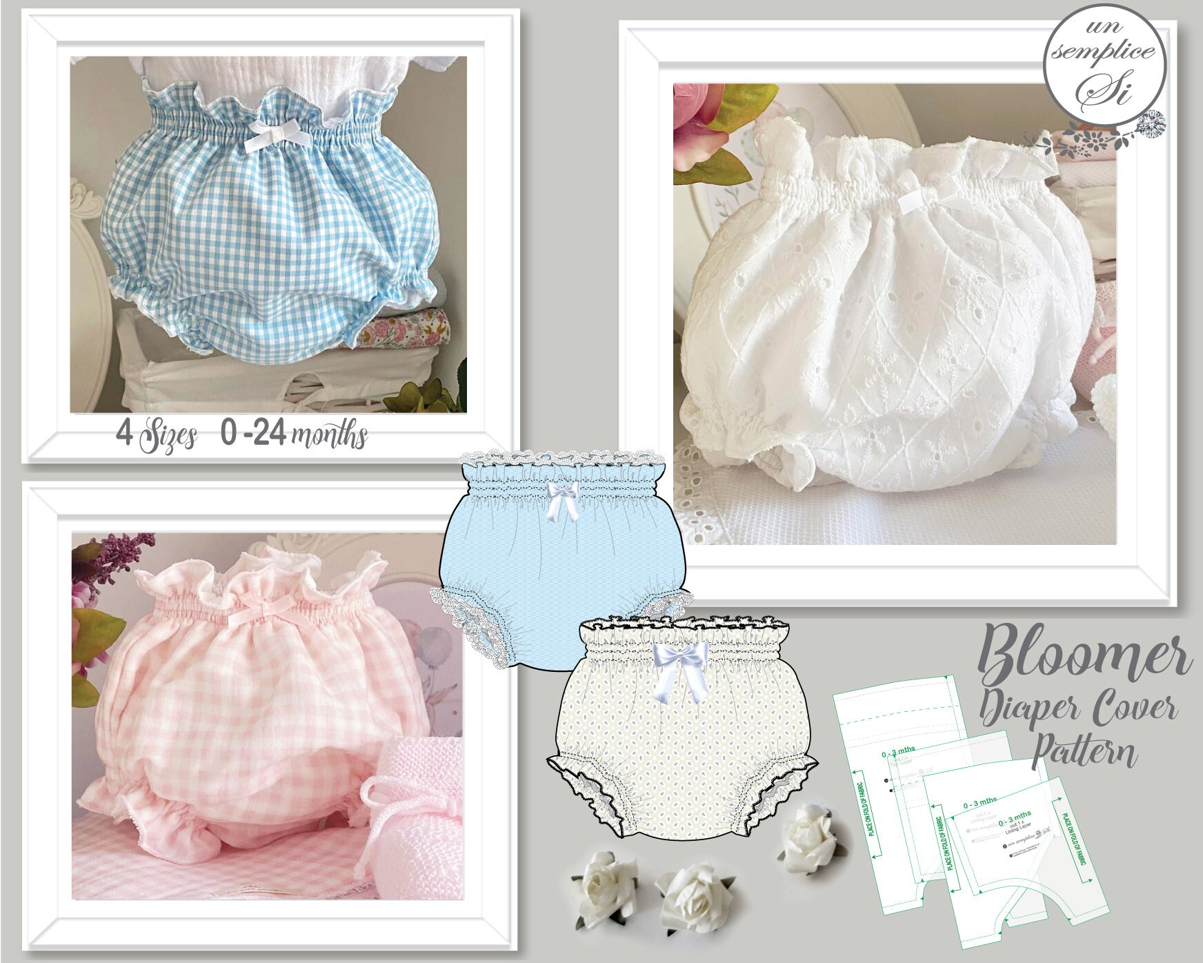 Bloomer Diaper Cover Pattern, PDF Sewing Template (0-24 Months) - Etsy