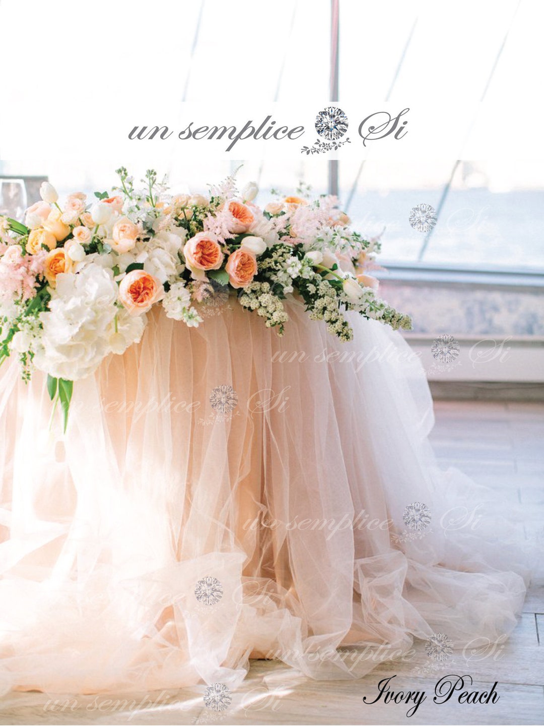 Tulle and Chiffon Table Skirting , POOLING Tulle and Chiffon Two Tone ...