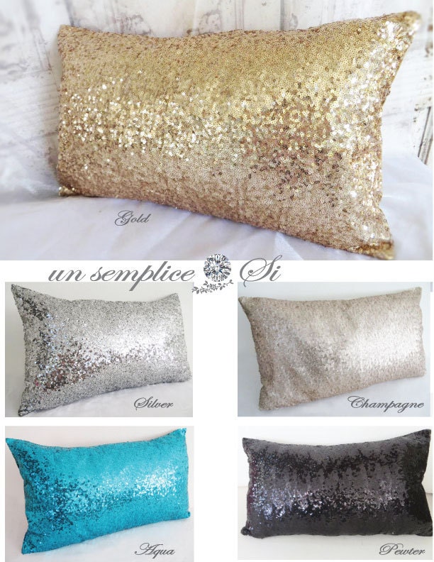 Sequin Pillow Cover Sequin Lumbar Pillow Sequin Pillow Case | Etsy
