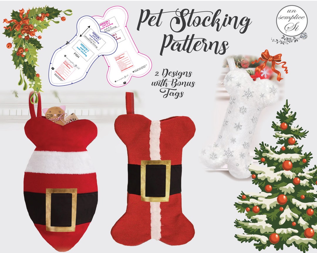 Pet Holiday Stocking , Christmas Pet Stocking Pattern, Dog Bone ...