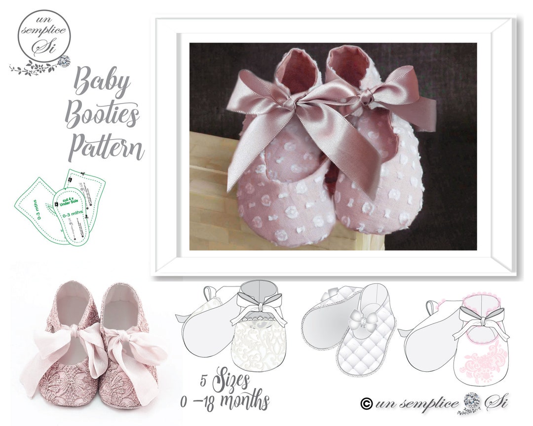 Baby Booties Pattern, High Cut Bootie, Baptism Shoes Pattern, PDF ...