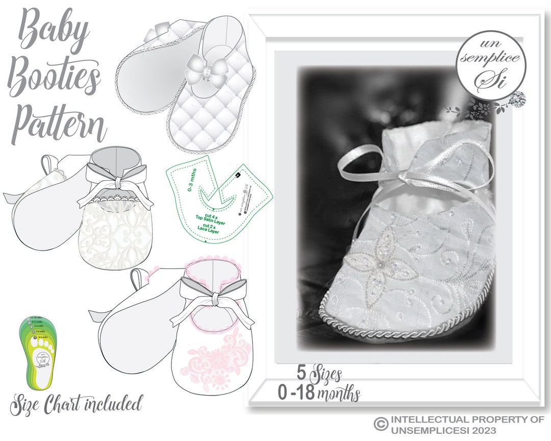 Baby Booties Pattern, High Cut Bootie, Baptism Shoes Pattern, PDF ...