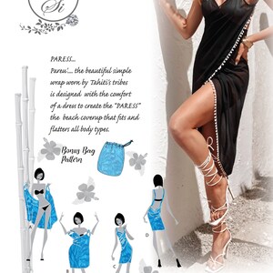 Beach Cover up PATTERN, Pareo Pattern , Beach Dress Pattern, PDF ...