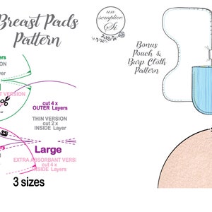 Nursing Pad Pattern, Contoured Nursing Pad, Breast Pad , Reusable ...