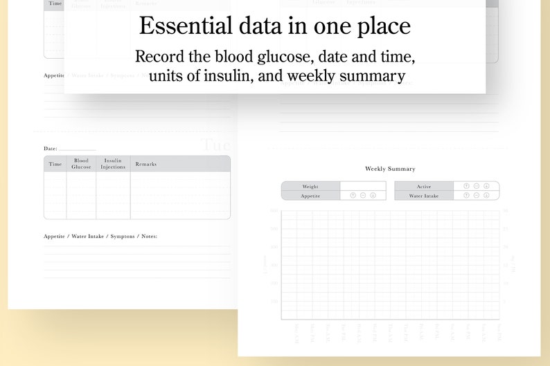 Diabetic Pet Log Sheet | Instant Download | DIY Blood Sugar Log ...