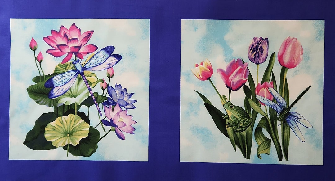 Dragonfly Lagoon Hexified Panel Quilt Kit - Etsy