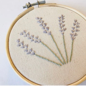 Beginner Lavender Embroidery Hoop Art Printable Pattern, PDF Digital ...
