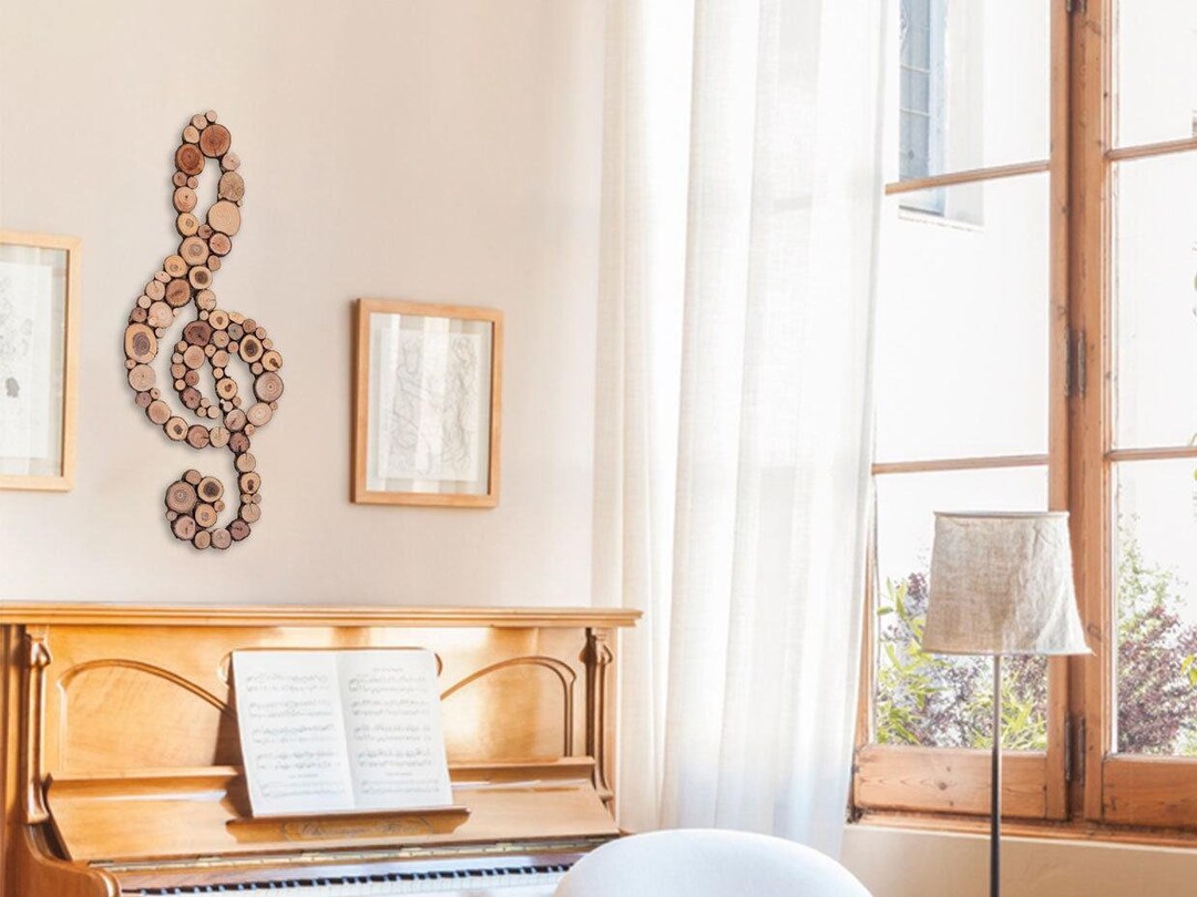 Wooden Treble Clef, Wooden Artwork, Wall Hanging Treble Clef, Wood ...