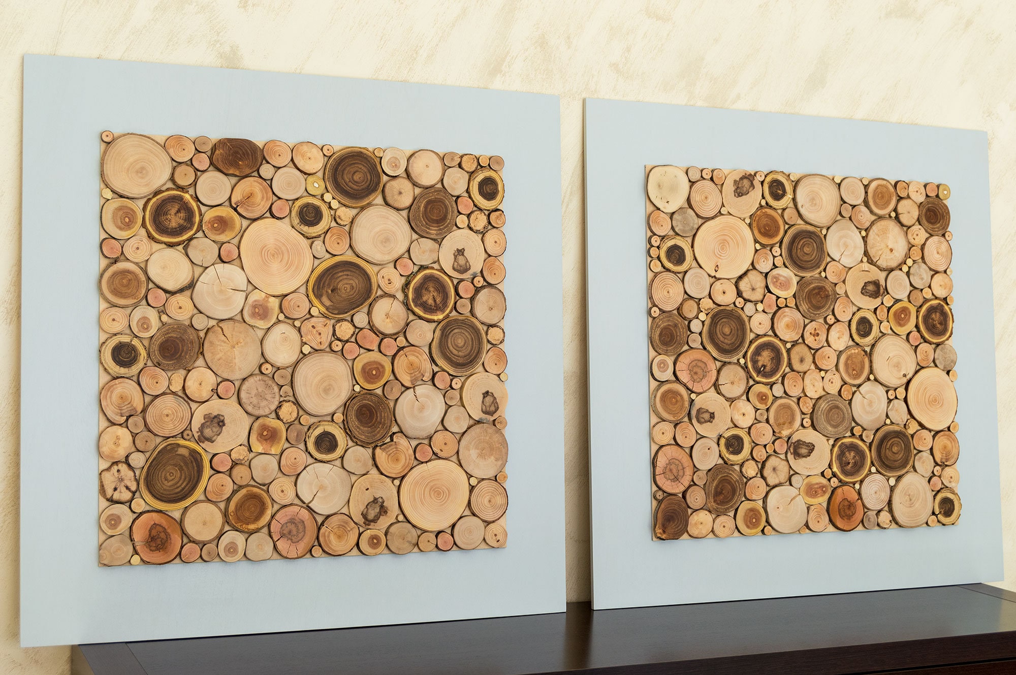 Wall Décor Wall Hangings Wood slice mosaic Rustic wall decor Home ...
