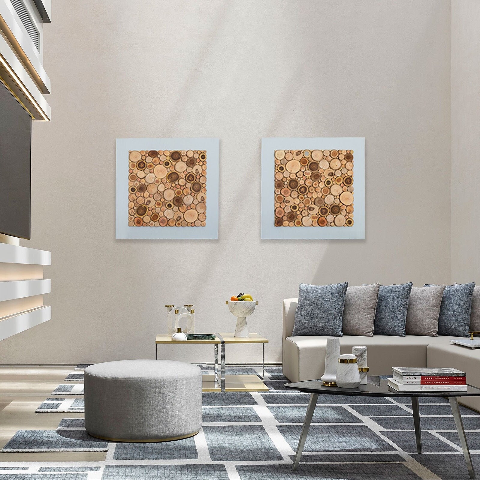 Wall Décor Wall Hangings Wood slice mosaic Rustic wall decor Home ...