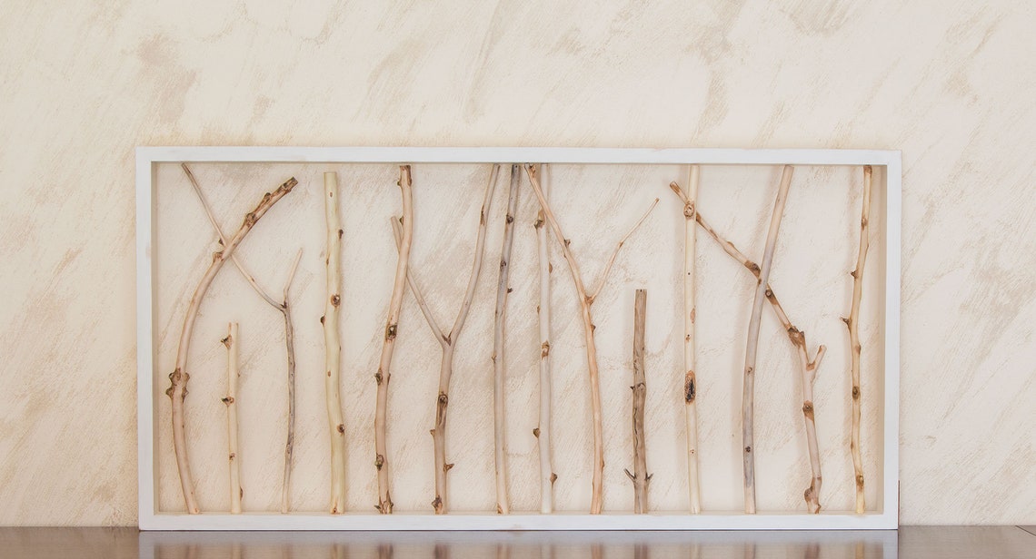 Cuadro de ramas secas Marco con ramas blancas Decoración | Etsy