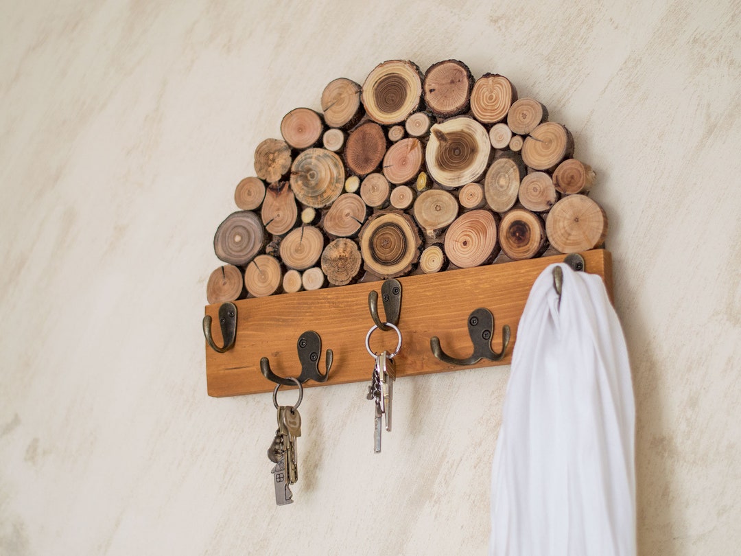 Key Holder Wall Rustic for Entryway, Coat Rack Wall Mount, Wall Key ...