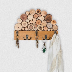 Wall Mount Key Holder, Rustic Wall Key Holder, Key Holder Hooks ...