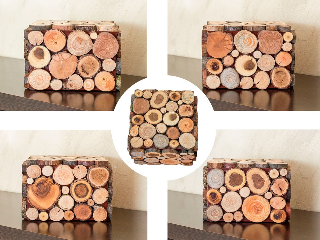 Rustic Wood Plant Stand: Handmade Mediterranean Tree Riser - Etsy