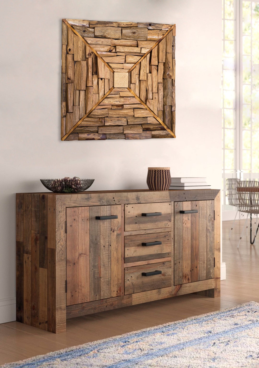 Wooden Artwork, Contemporary Wood Wall Sculpture, Wooden Blocks Panels ...