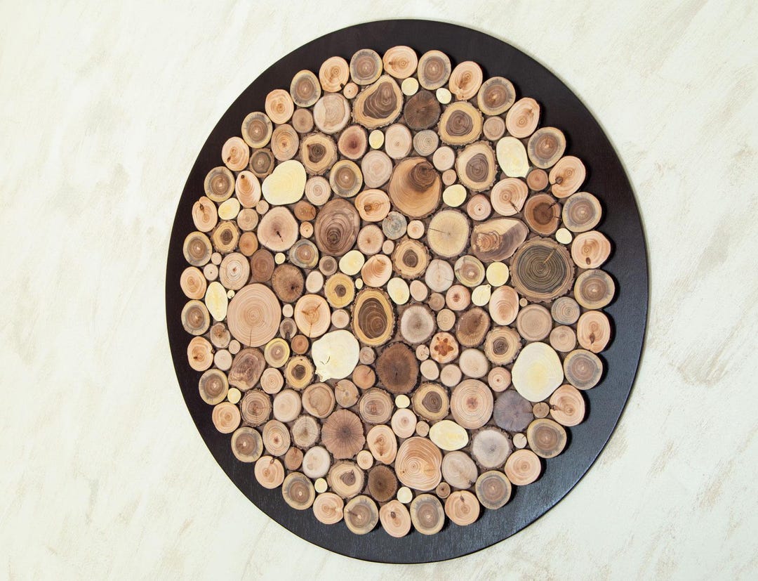 Wood Circle Wall Art, Tree Slices Wood Art, Wood Rounds Wall Art, Above ...