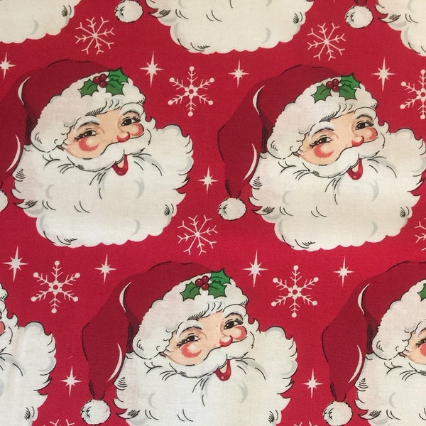 Vintage Santa Fabric - Etsy