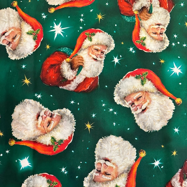 Santa Claus Fabric - Etsy