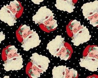 Vintage Santa Fabric Hi Santa Christmas Real Red by Parisbebe Vintage ...